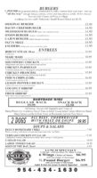Menu - Uncle Al's Davie